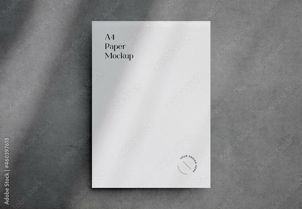 Dark Minimal A4 Paper Mockup Stock Template | Adobe Stock