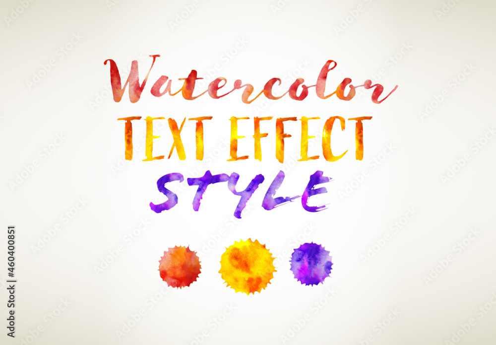 Watercolor Editable Text Style Stock Template | Adobe Stock