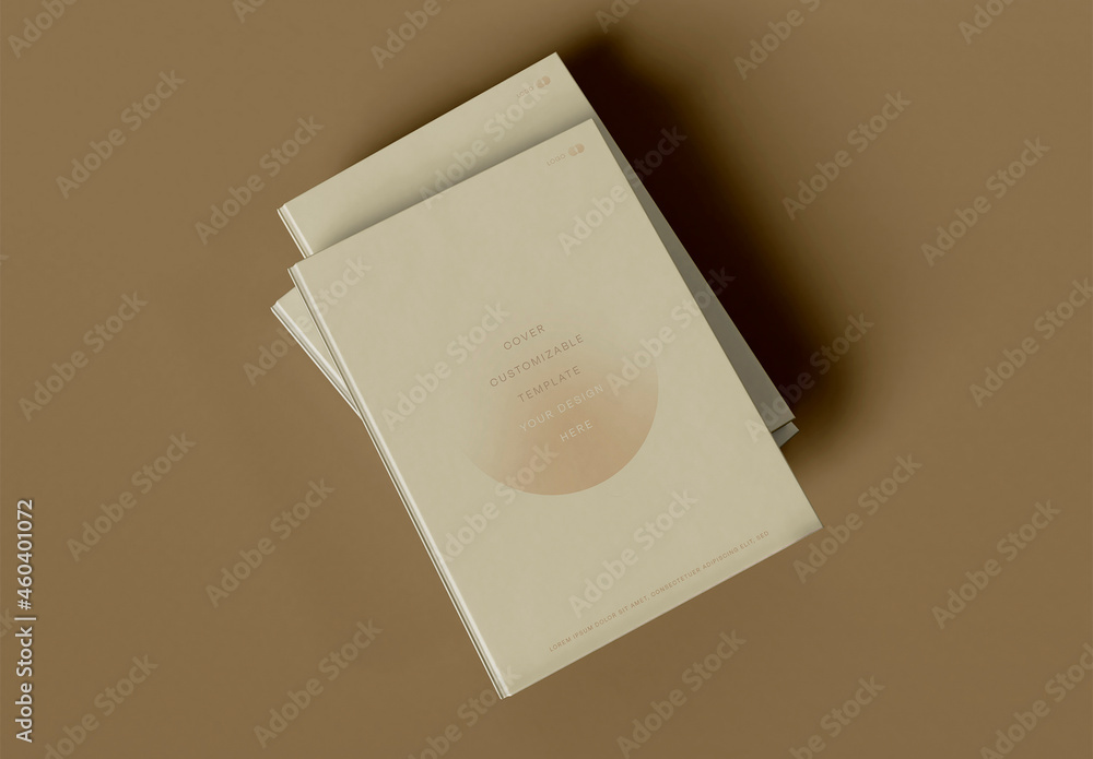 Three Stacked Books Mockup Stock Template | Adobe Stock