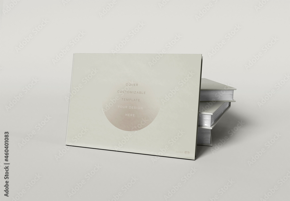 Horizontal Book Cover Mockup Stock Template | Adobe Stock