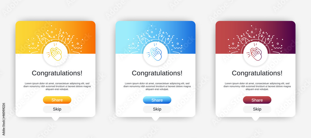 congratulations pop up banner with flat design on white background ...