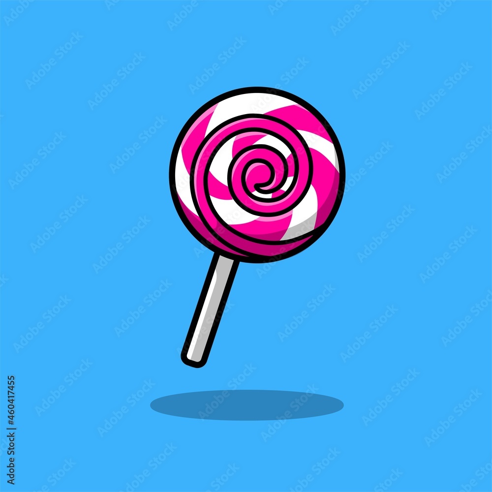 Lollipop Candy Cartoon Vector Icon Illustration. Food Object Icon ...