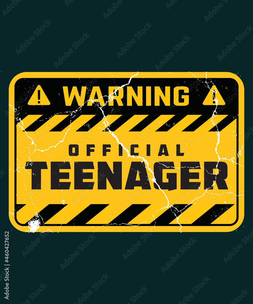 Official Teenager 13 Year Old Funny 13th Birthday Gift t-shirt - vector ...