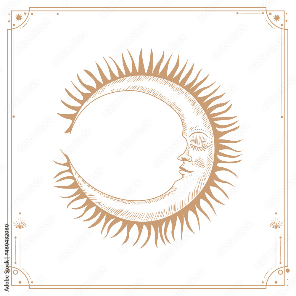 Vector illustration set of moon phases. Different stages of moonlight ...