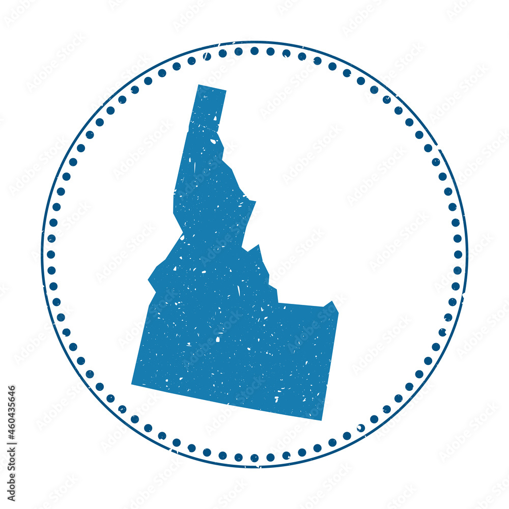 Idaho sticker. Travel rubber stamp with map of us state, vector ...