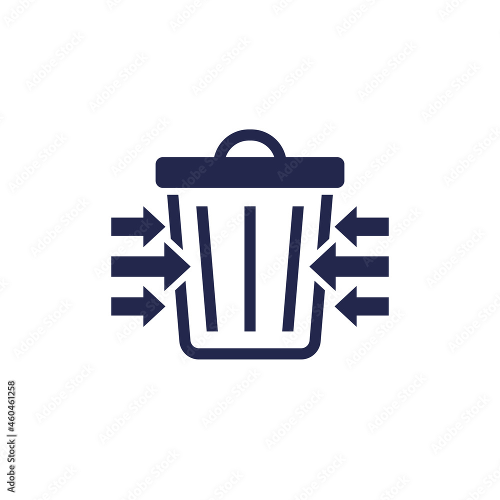 Reduce waste icon on white Stock Vector | Adobe Stock