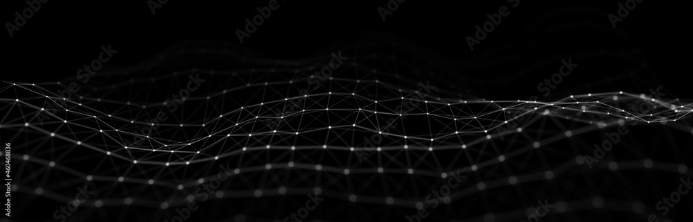 Technological wave of dots and lines. Technology background concept ...