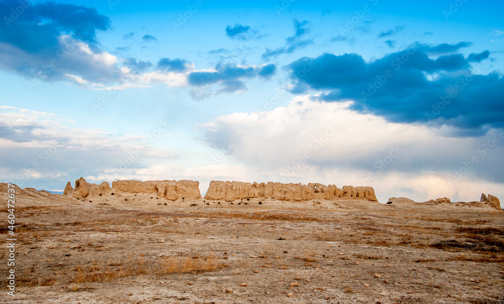 Ruins of the ancient city of Sauran. Historical place of Kazakhstan ...