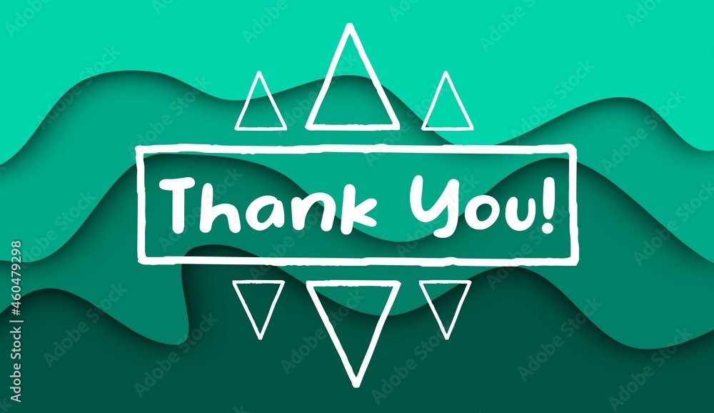 Thank You Card. Hand Written Lettering with retro background ...