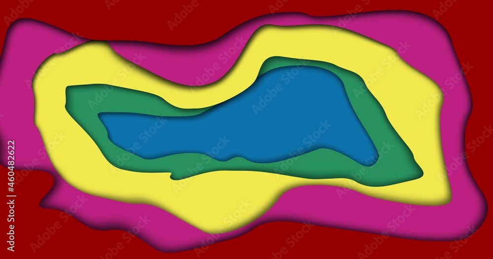 2d animation pantone colors. Red, yellow, pink, green and blue moving ...