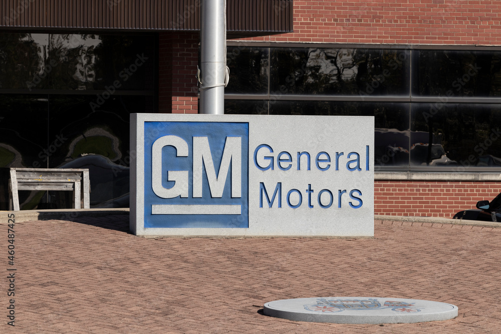 General Motors Logo and Signage at the Metal Fabricating Division. GM ...