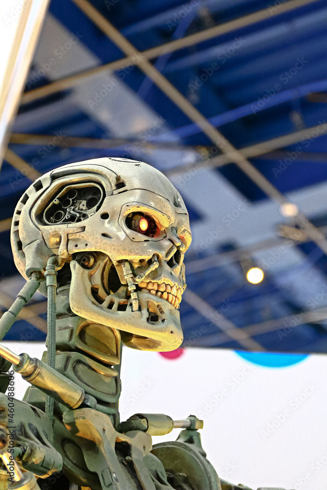 OSAKA, JAPAN - Apr 21, 2021 : Photo of the T-800 End skeleton from the ...