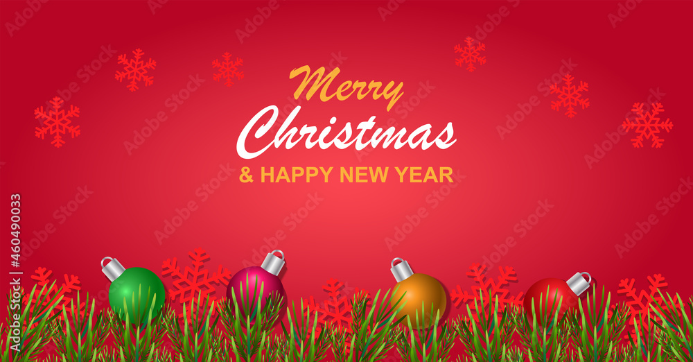 Merry christmas banner and facebook cover size. vector illustration ...