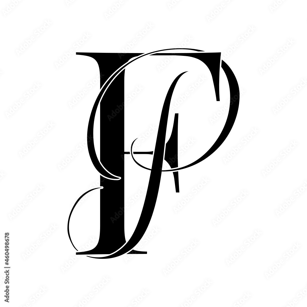 fp, pf, monogram logo. Calligraphic signature icon. Wedding Logo ...