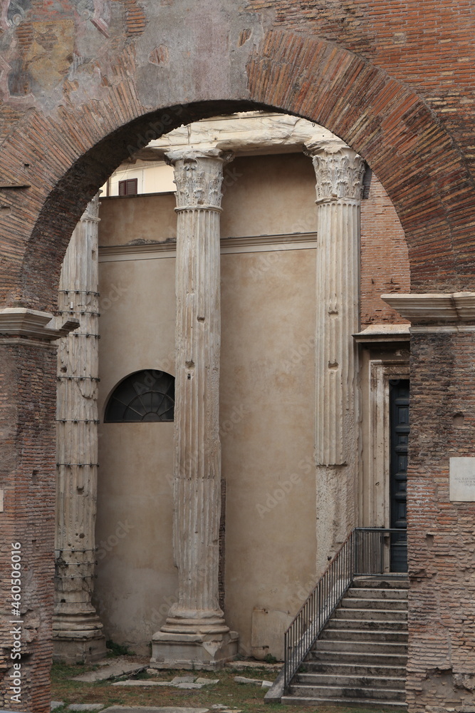 Portico of Octavia View with Arch and Ancient Columns in Rome, Italy ...