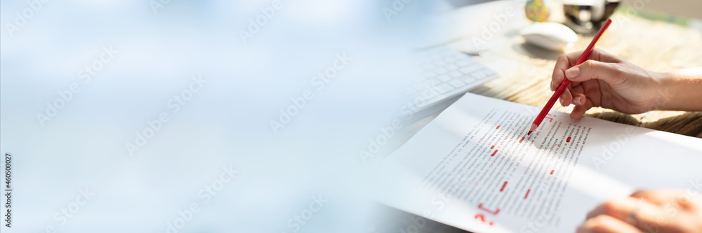 Person Marking Error With Red Marker Stock Photo | Adobe Stock