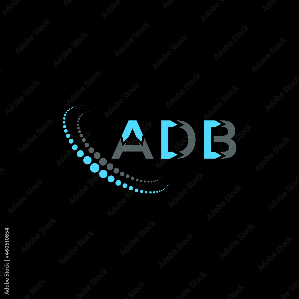 ADB letter logo design on black background.ADB creative initials letter ...
