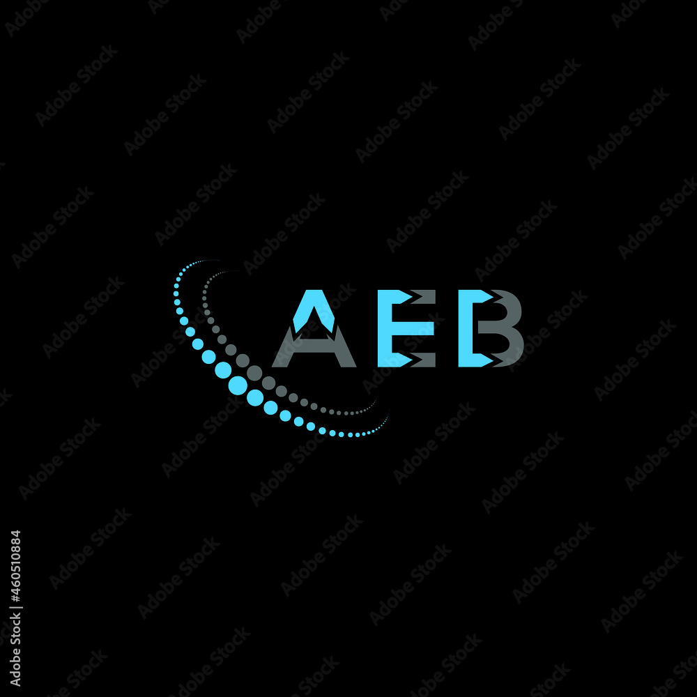 AEB letter logo design on black background.AEB creative initials letter ...