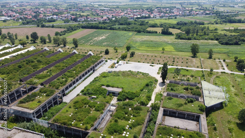Aerial view of buildings with green roofs Stock Photo | Adobe Stock
