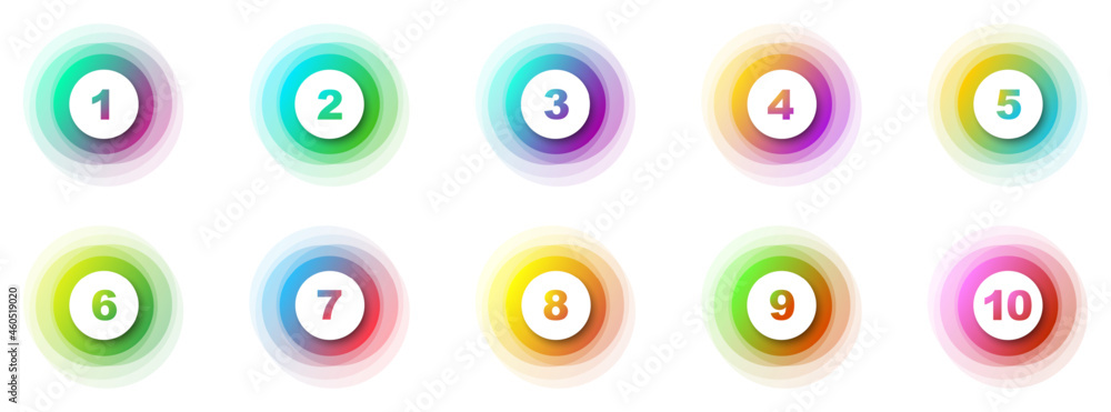 Number bullet points 1 to 10. Creative 3d markers set. Vector ...