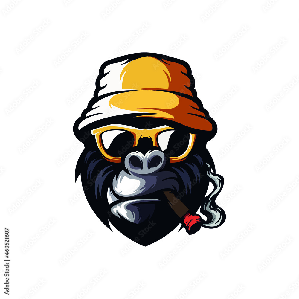Savage Monkey Vector Illustration Stock Vector | Adobe Stock