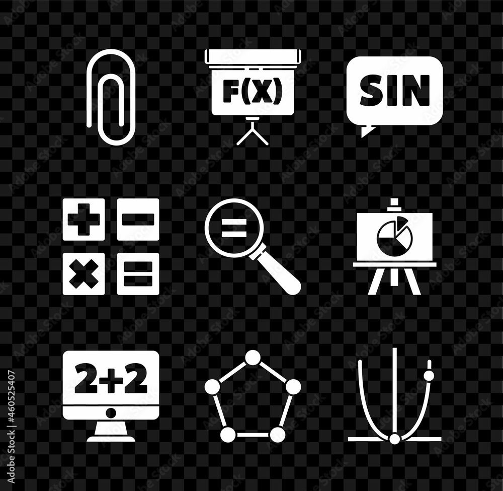 Set Paper clip, Chalkboard, Mathematics function sine, Equation ...