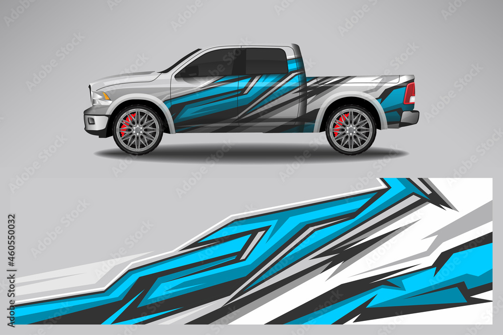 Vecteur Stock Wrap car vector design decal. Graphic abstract line ...