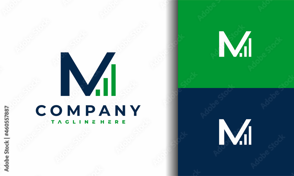 letter M financial graphic logo Stock Vector | Adobe Stock