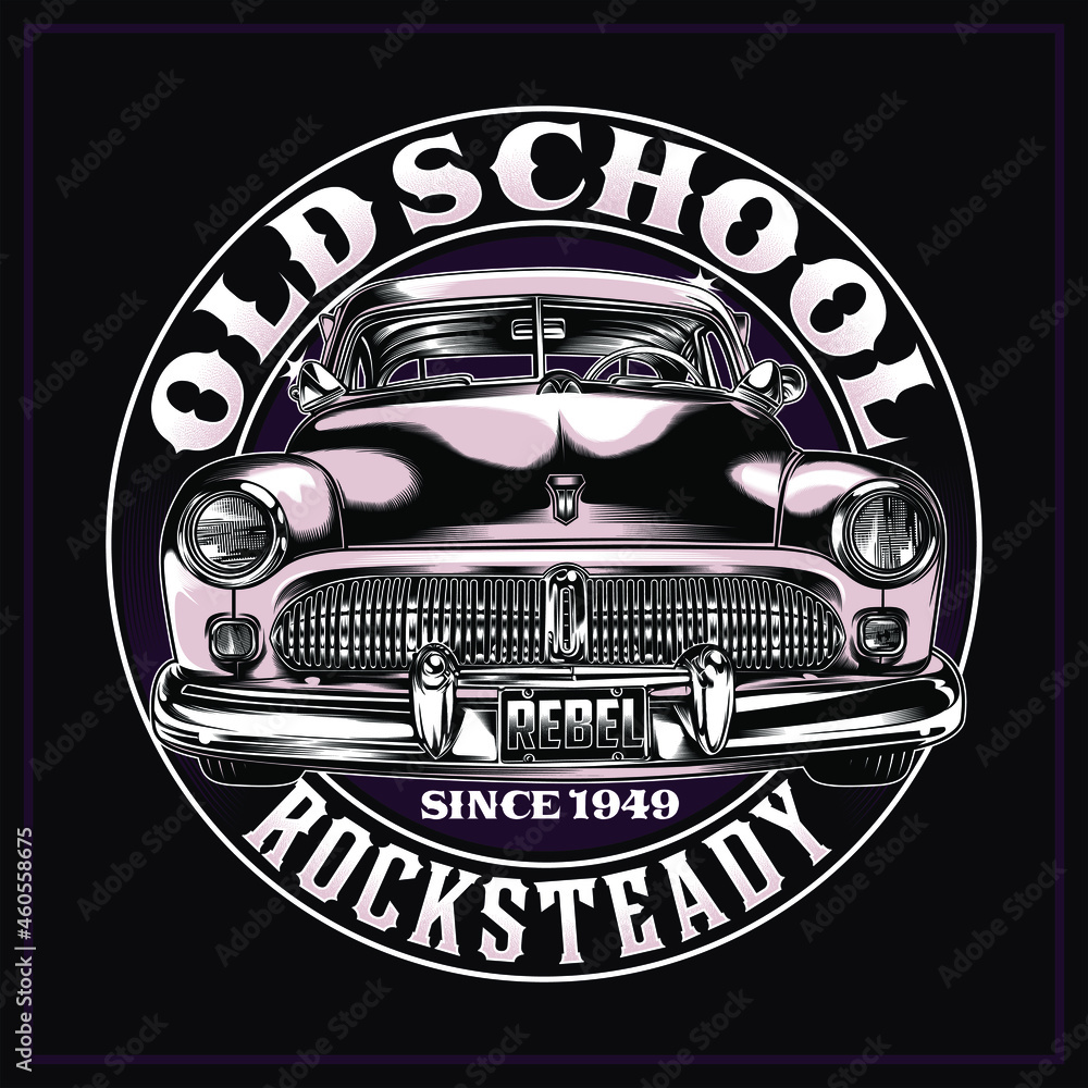 OLD SCHOOL CAR ILLUSTRATION GRAPHIC Can be used for digital printing ...