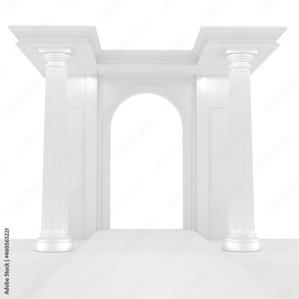 Stage design style Roman have two windows, floor raised floor 3 levels ...