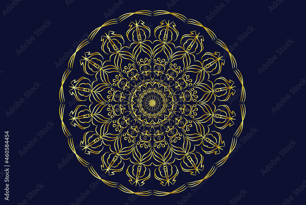 Golden royal design Rangoli model. Stock Vector | Adobe Stock