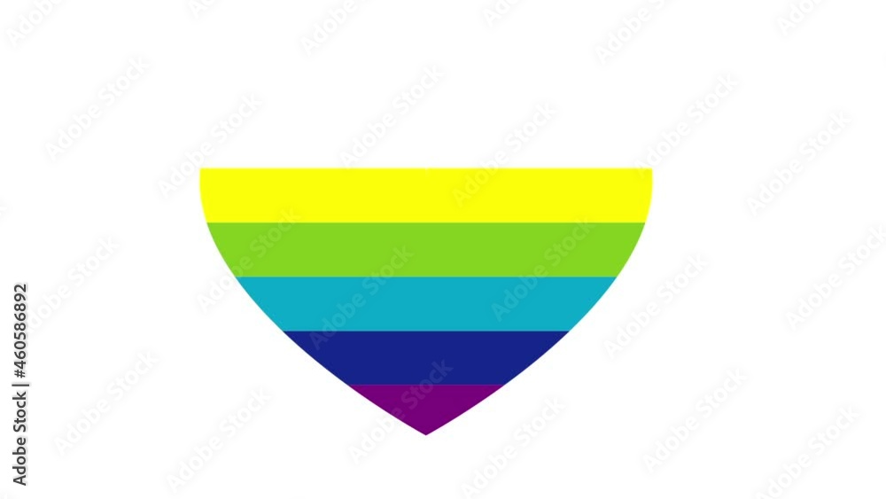 Rainbow gay spectrum flag heart comparing on white background. LGBT ...
