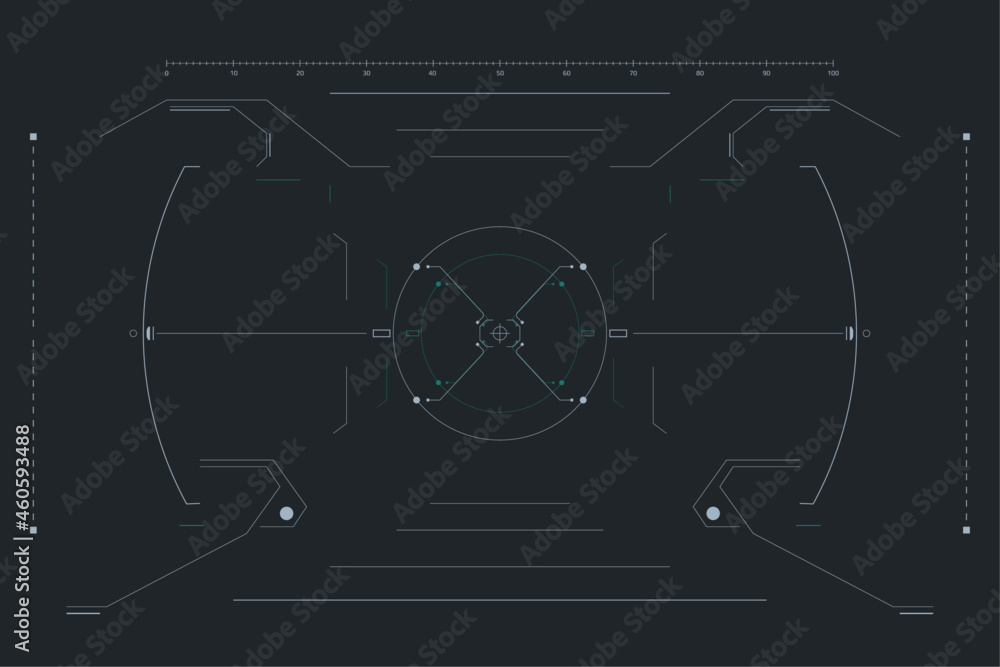 HUD Interface Screen Monitoring Element System Technology Template For ...