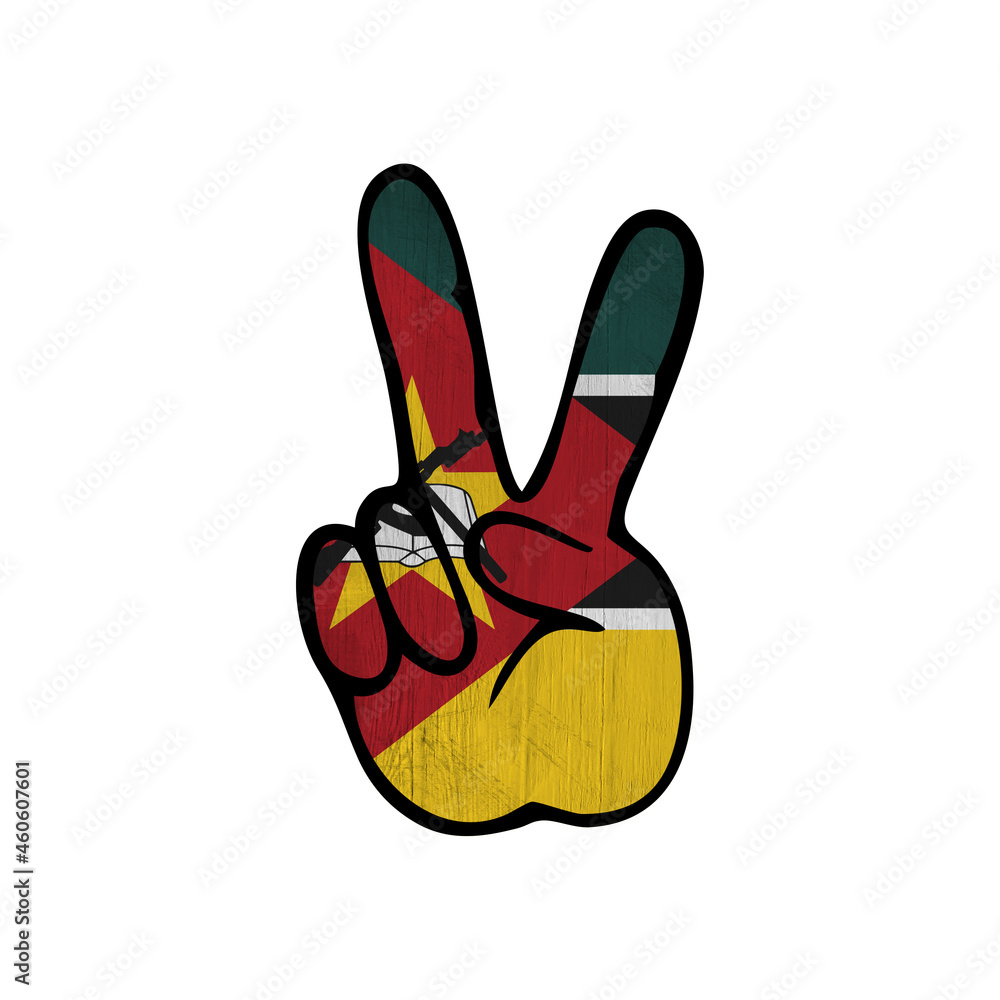 World countries. Hand sign Victory. Mozambique Stock Illustration ...