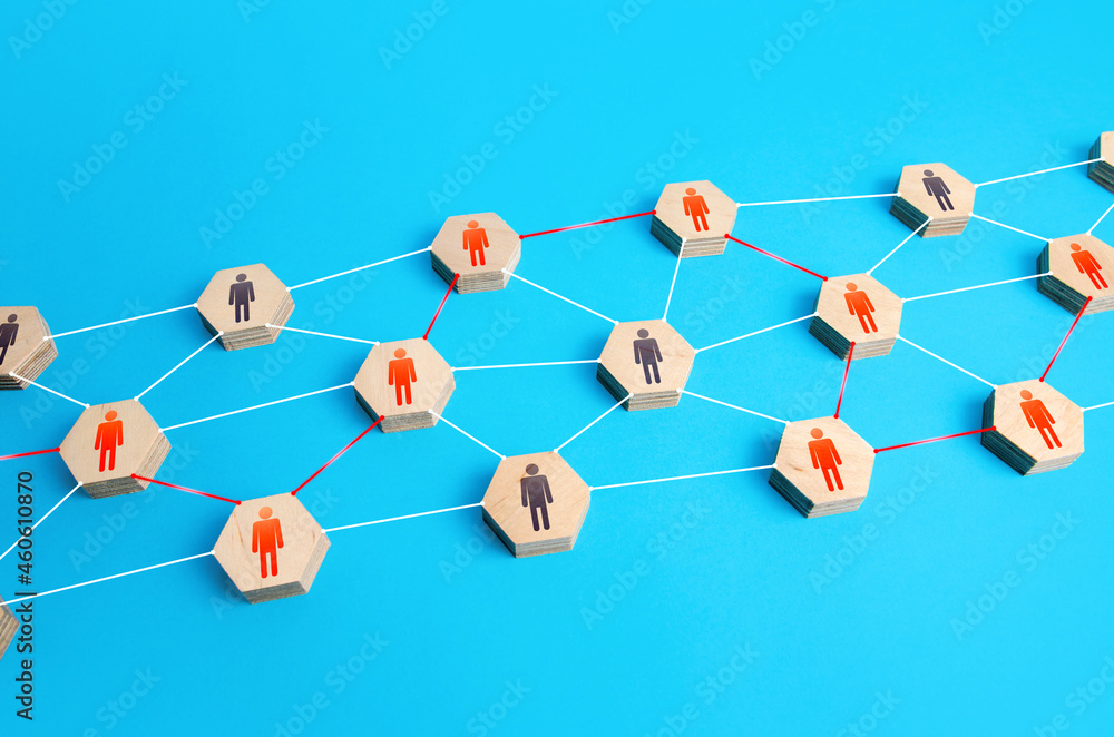 Communication through a chain of people. Cocenpt for the transmission ...