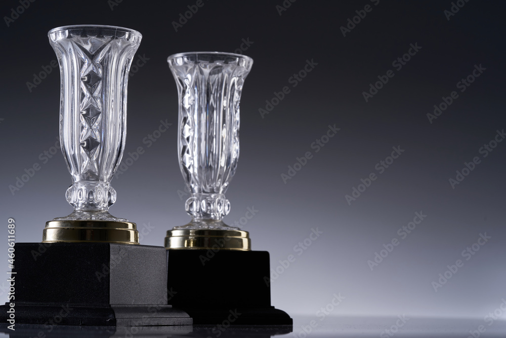 Blank glass trophy mockup, Empty acrylic award design mock up ...