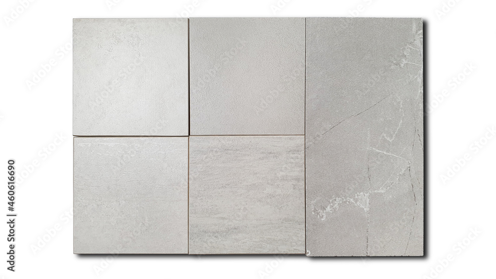 ceramic tile samples in grey color tone consists concrete, stone ...