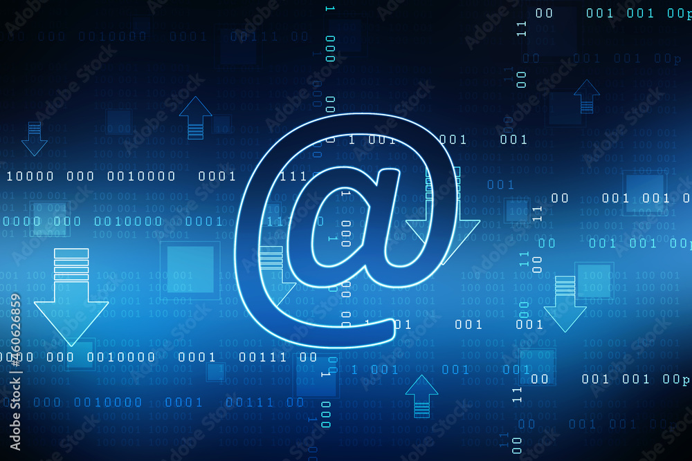 2d illustration Network community concept .e mail sign Stock ...