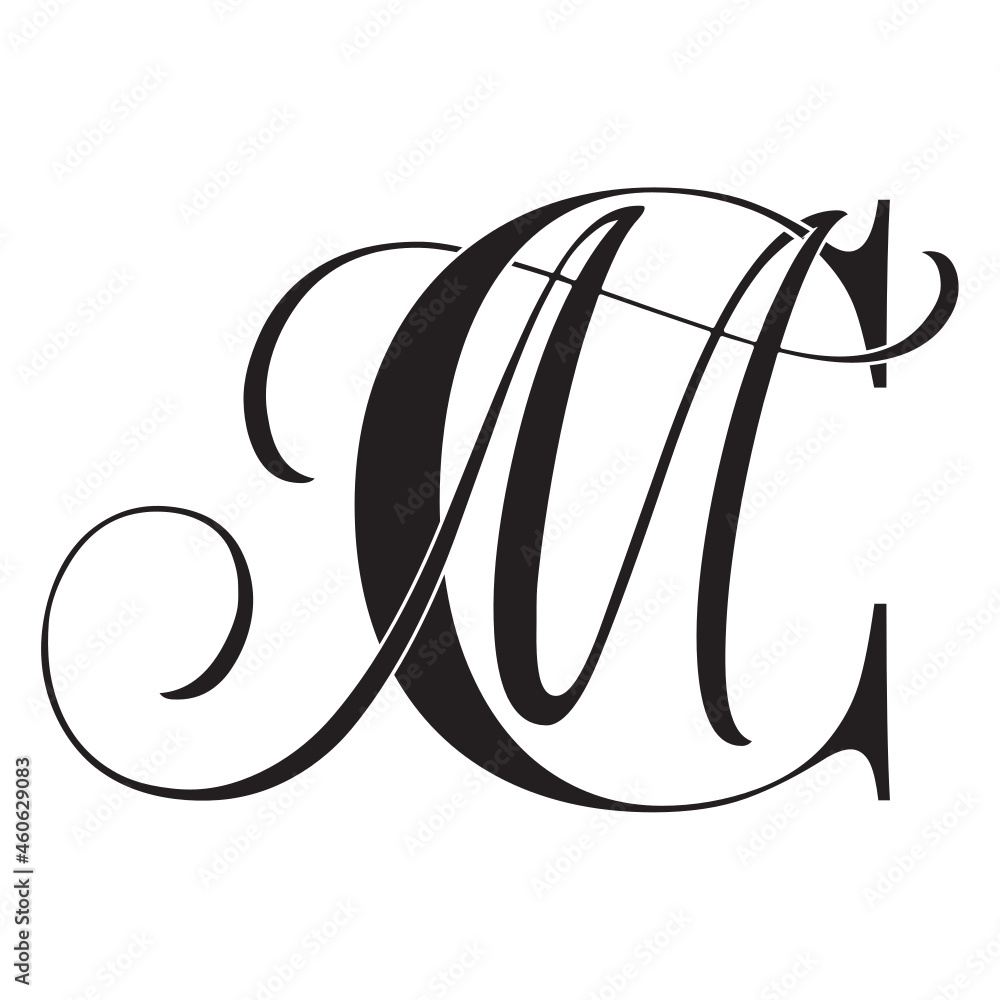 cm, mc, monogram logo. Calligraphic signature icon. Wedding Logo ...