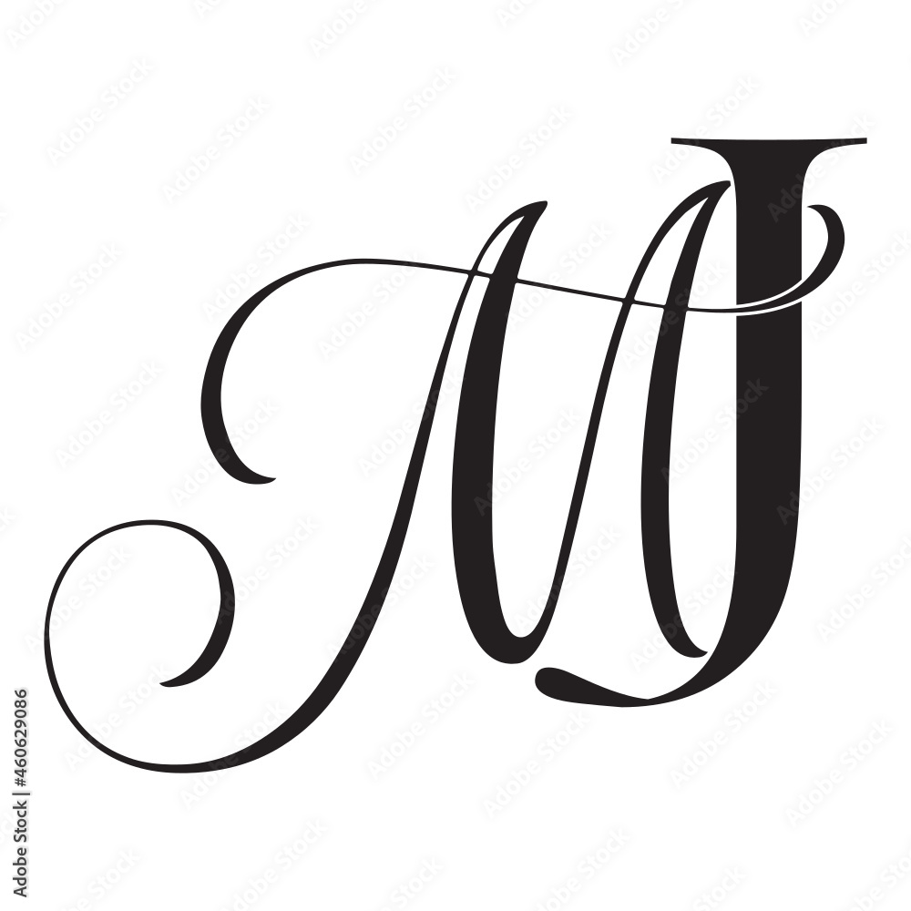jm, mj, monogram logo. Calligraphic signature icon. Wedding Logo ...