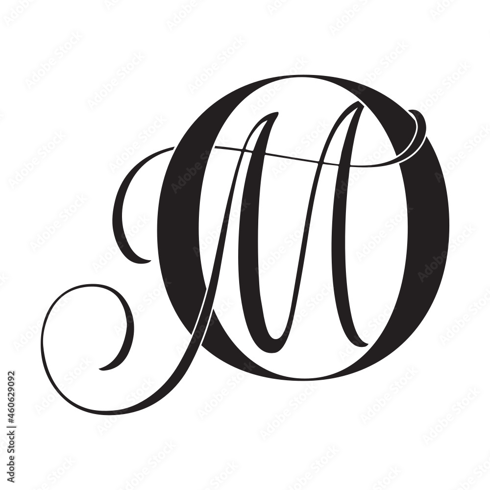 om, mo, monogram logo. Calligraphic signature icon. Wedding Logo ...