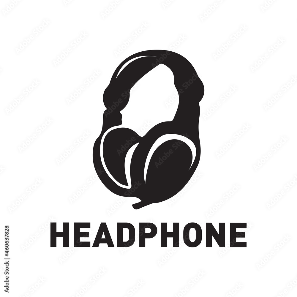Vector logo of the headphones, music store Stock Vector | Adobe Stock