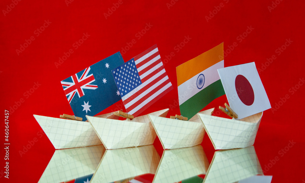 ships with flags of Australia, United States, Japan, India as new ...