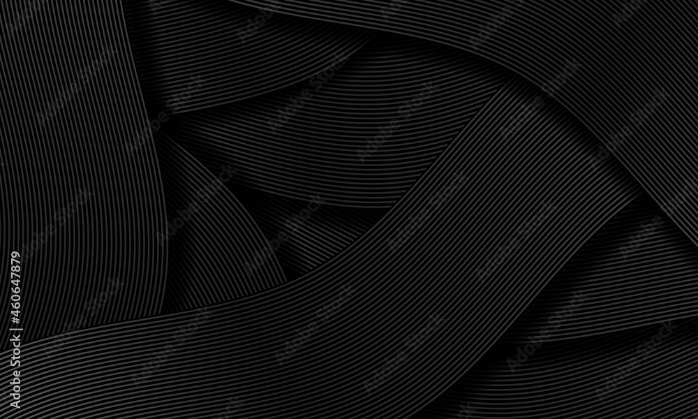 Abstract black grey ribbon line overlap pattern luxury design creative ...