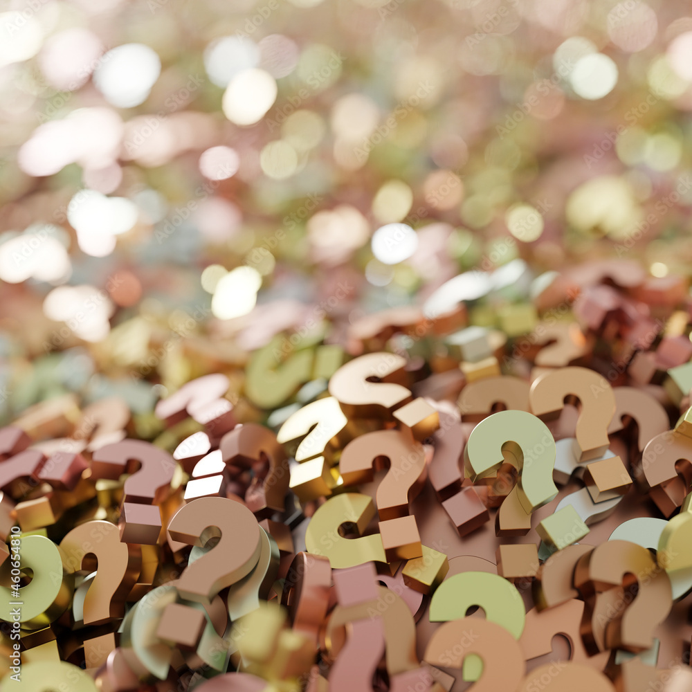 Infinite and colored question marks, business and human choices theme ...