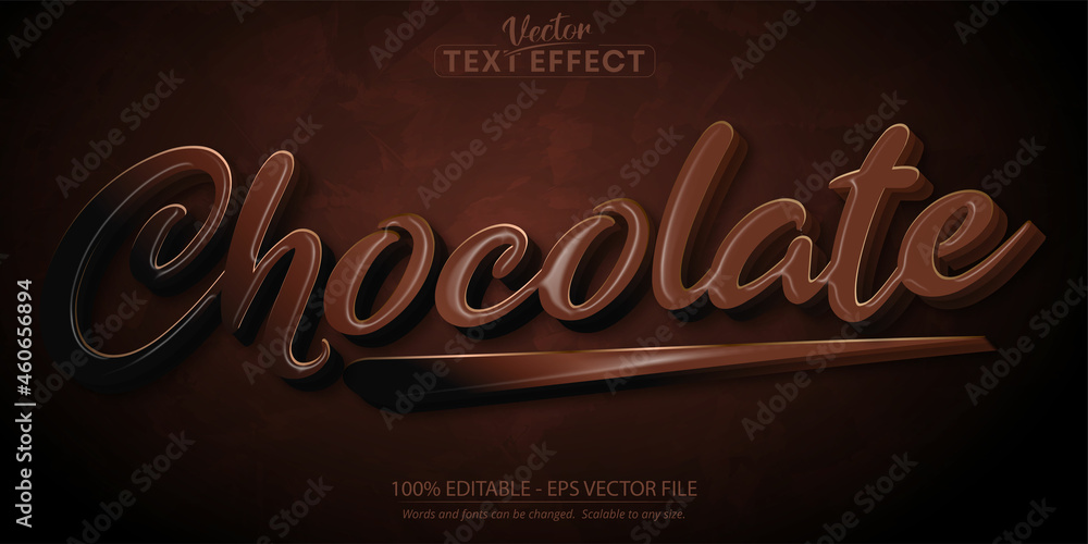 Chocolate text, cartoon style editable text effect Stock Vector | Adobe ...