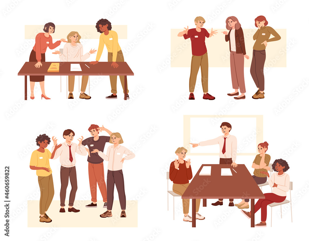 Stressful office environments. Conflicts between colleagues ...