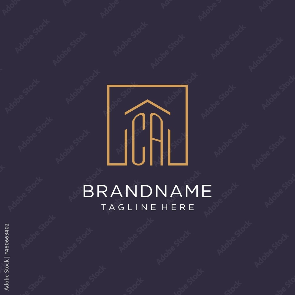 CA initial square logo design, modern and luxury real estate logo style ...