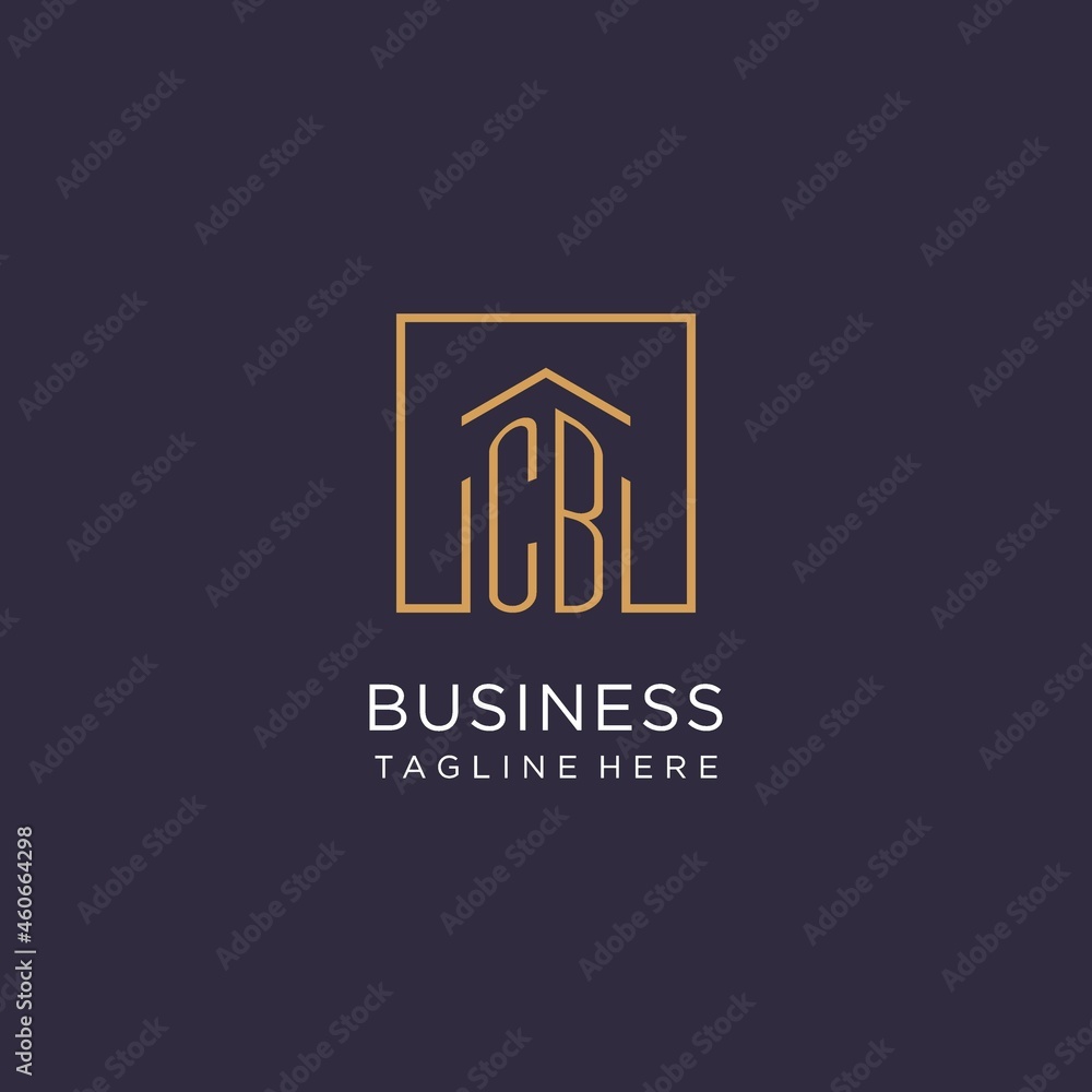 CB initial square logo design, modern and luxury real estate logo style ...