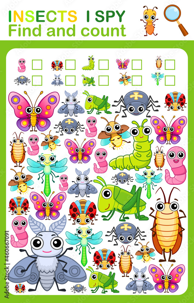 Printable worksheet for kindergarten and preschool book page i spy ...